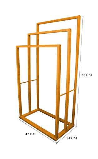 Buy Carla Home Bamboo Towel Bar Holder Rack 3 Tier Freestanding For