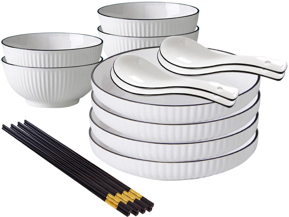 Soga White Japanese Style Ceramic Dinnerware Crockery Soup Bowl Plate Server Kitchen Home Decor